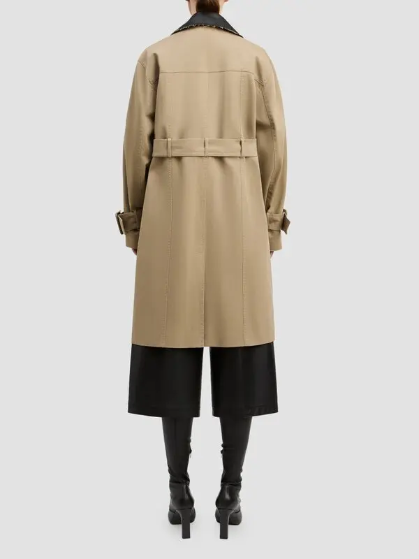 Derek Lam 10 Crosby Landon Stretch-cotton Contrast-collar Trench Coat