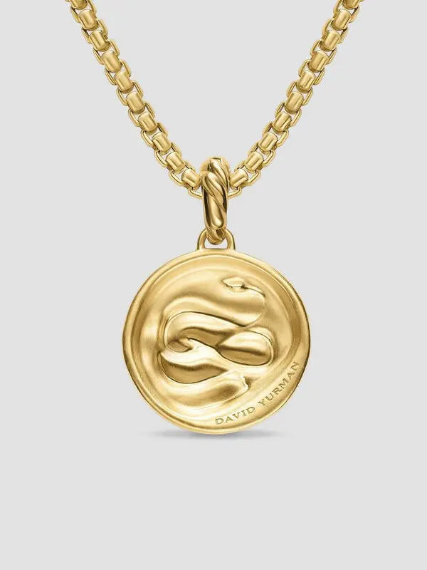 David Yurman Snake Amulet In 18k Yellow Gold With Diamonds, 18.8mm