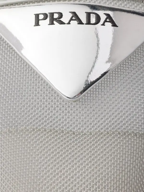 Prada Mesh Fabric Slingback Pumps - Silver