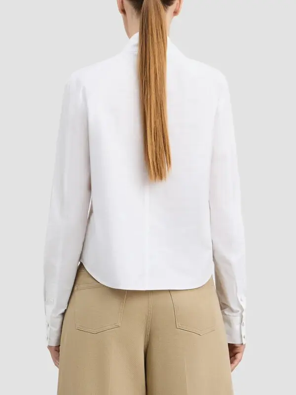 Derek Lam 10 Crosby Aiden Cotton Poplin Tieneck Blouse