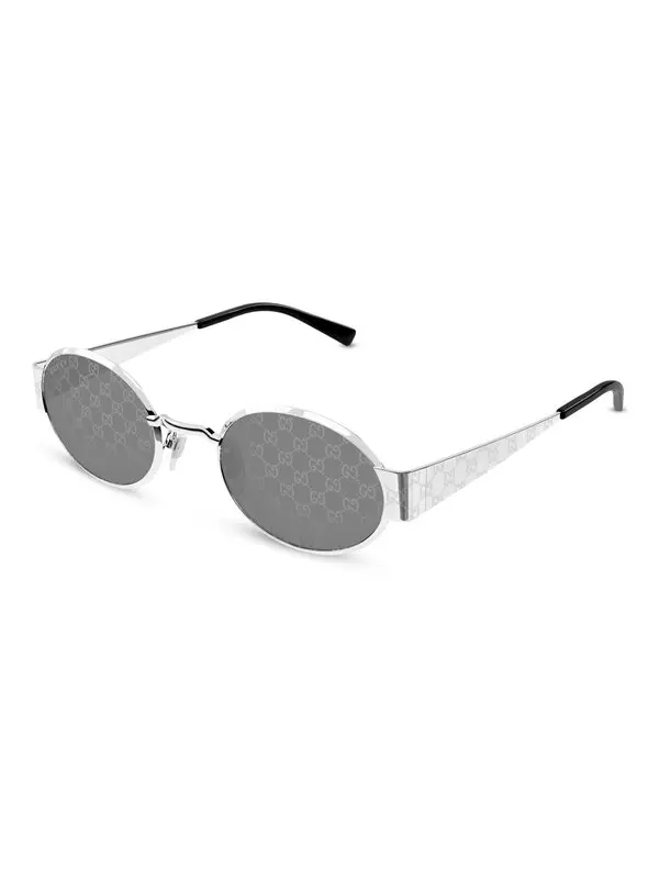 Gucci Ssima Metal 51mm Oval Sunglasses - Silver