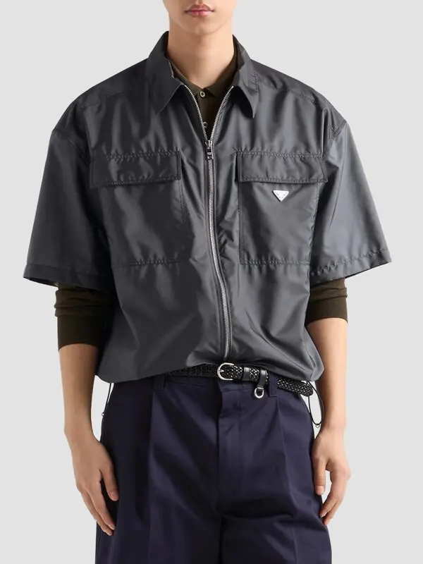 Prada Short-sleeved Light Re-nylon Shirt - Grey