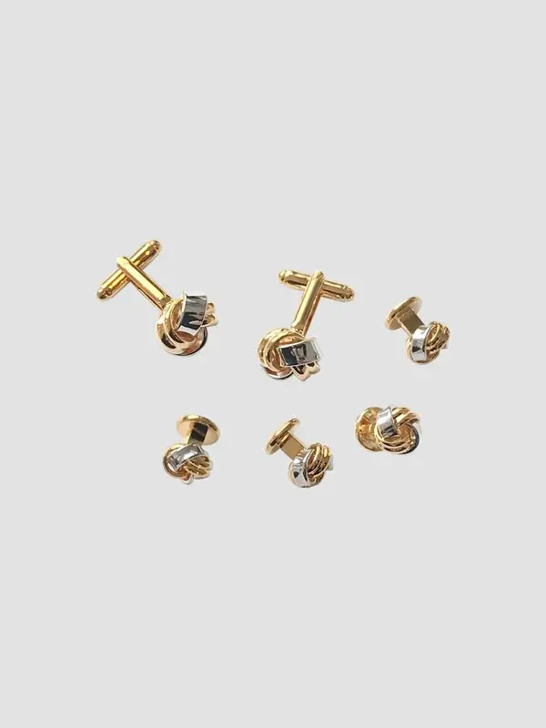 LINK UP Classic Knot Cufflinks & Studs Set