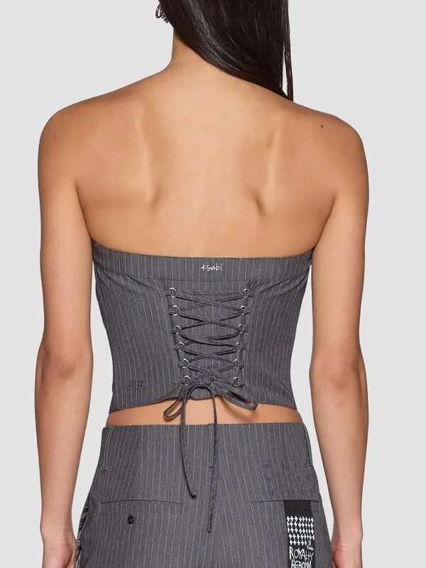 Ksubi Mondrian Pinstripe Bustier Top
