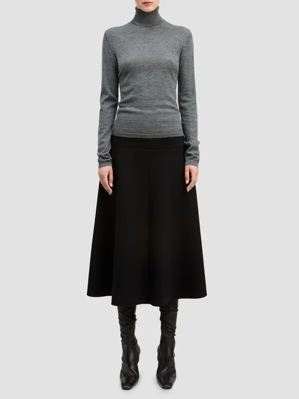 Derek Lam 10 Crosby David Mercerized Wool-cashmere Turtleneck Top