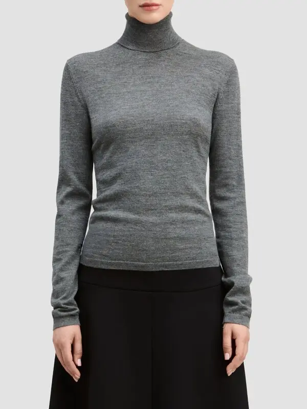 Derek Lam 10 Crosby David Mercerized Wool-cashmere Turtleneck Top