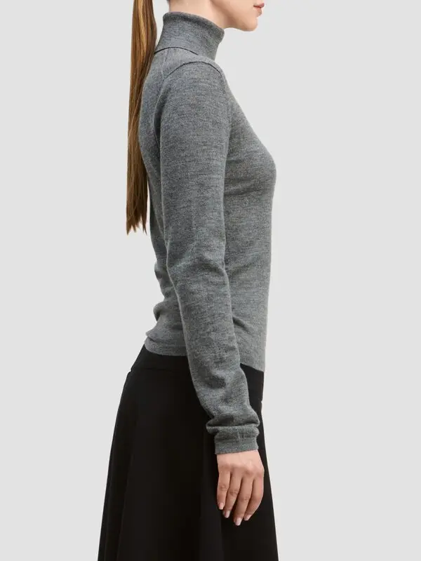 Derek Lam 10 Crosby David Mercerized Wool-cashmere Turtleneck Top