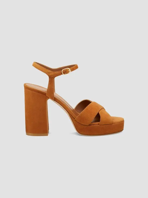 STUART WEITZMAN Dayna 100mm Suede Platform Sandals - Hazel