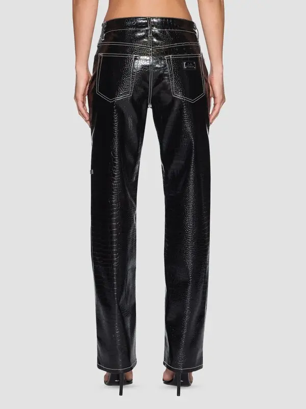 Ksubi Pinup Patent Croc-embossed Faux Leather Pants