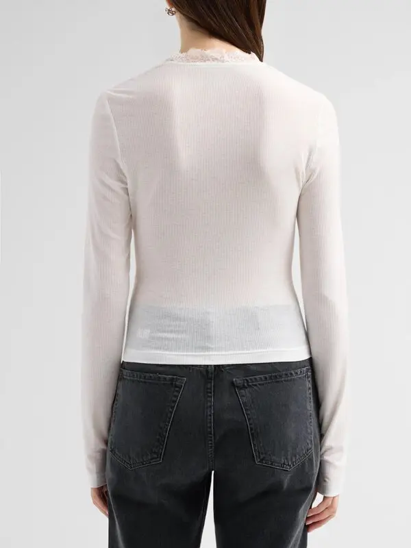 Ksubi Mira Fitted Lace-trim Long-sleeve Top