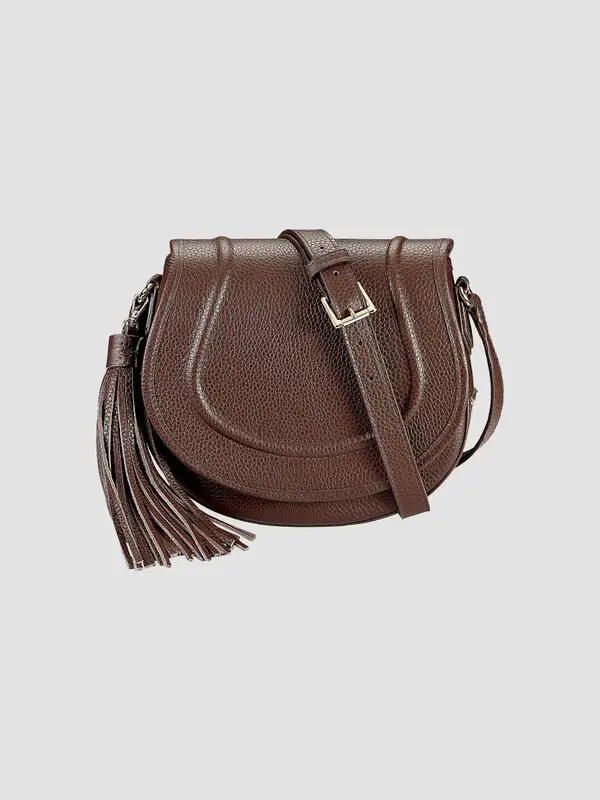 Gigi New York Jenni Pebbled Leather Saddle Bag - Brown