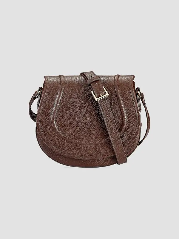 Gigi New York Jenni Pebbled Leather Saddle Bag - Brown