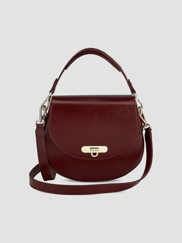 Gigi New York Sophia Leather Saddle Bag - Bordeaux