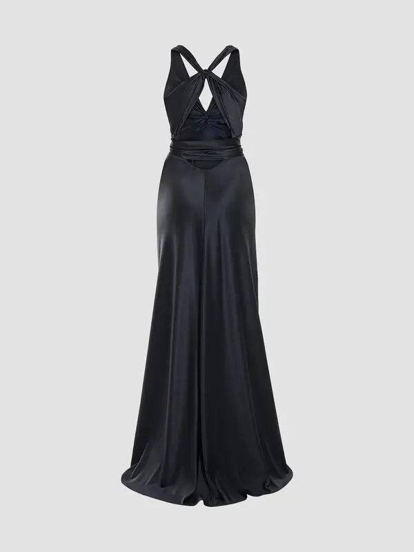 ZHIVAGO Halterneck A-line Gown - Black