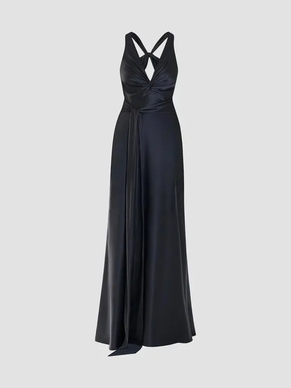 ZHIVAGO Halterneck A-line Gown - Black