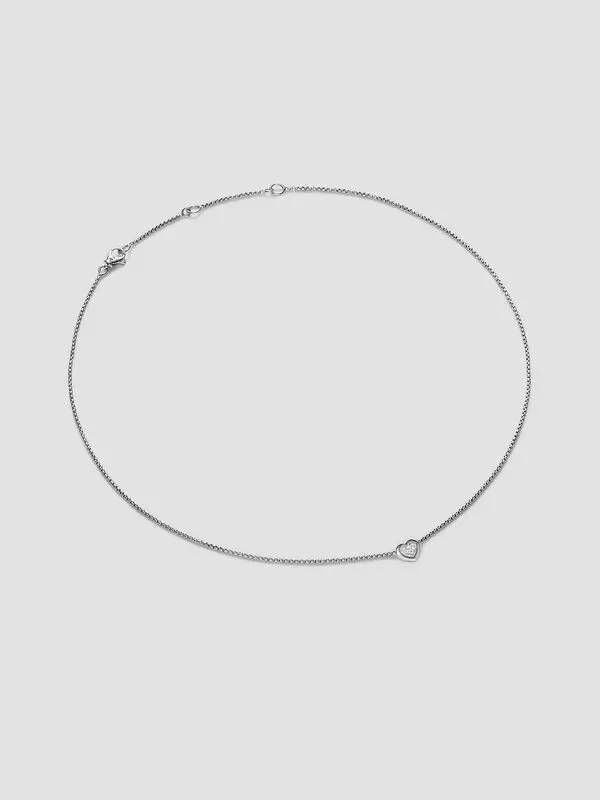 David Yurman Puffy Heart Pendant Necklace In Sterling Silver With Diamonds, 7.8 Mm