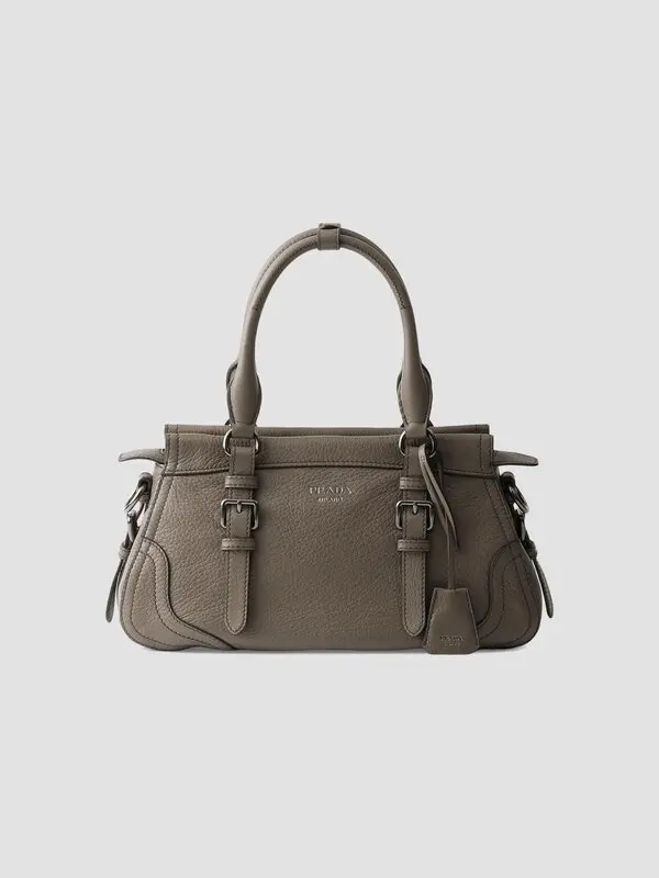 Prada Large Leather Tote Bag - Grey