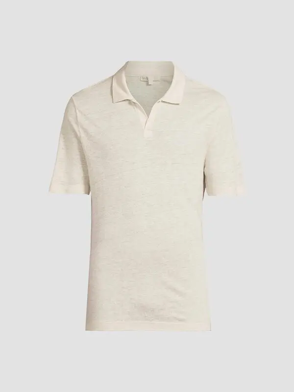 Onia Shaun Linen Polo Shirt - Stone