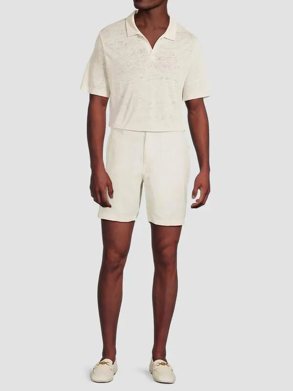 Onia Shaun Linen Polo Shirt - Stone