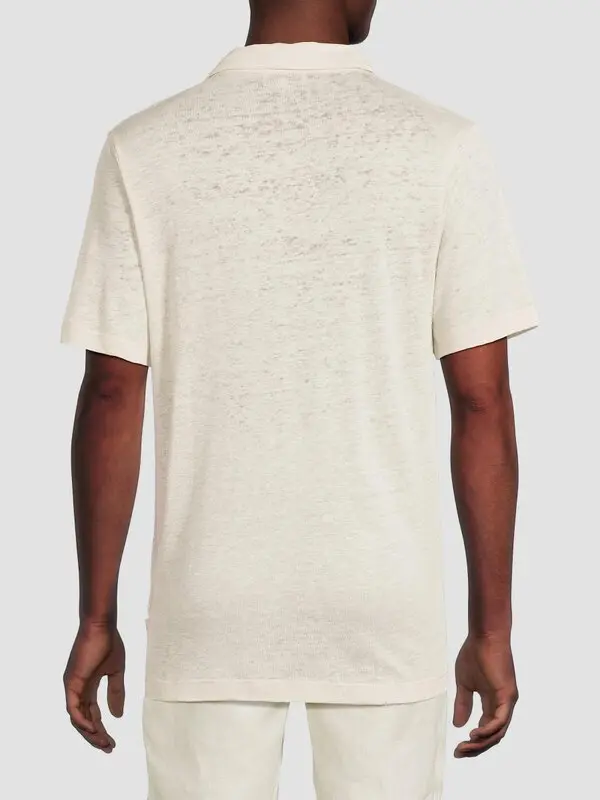 Onia Shaun Linen Polo Shirt - Stone