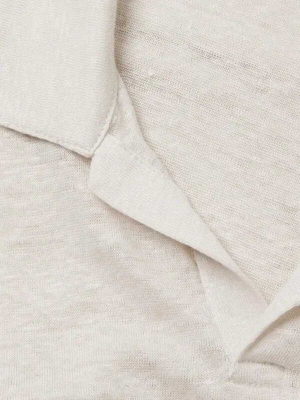 Onia Shaun Linen Polo Shirt - Stone