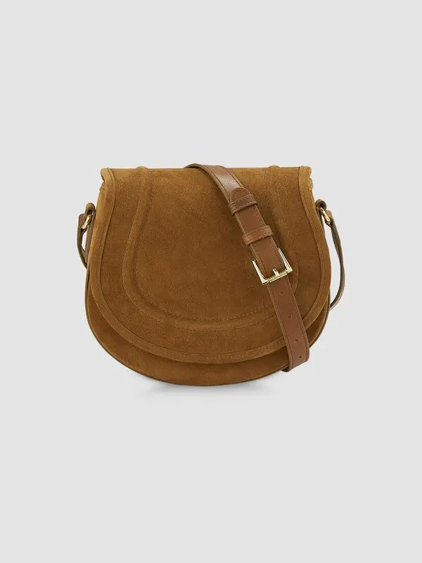 Gigi New York Jenni Suede Saddle Bag - Walnut