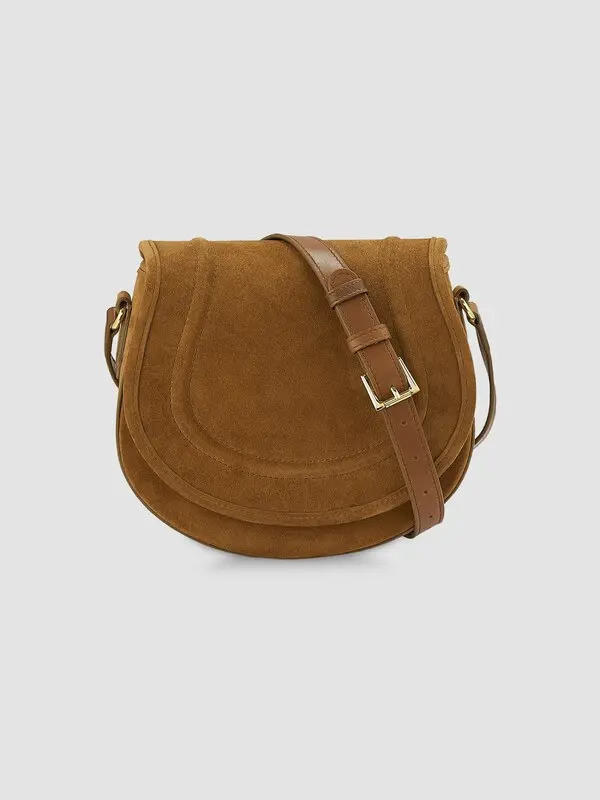 Gigi New York Jenni Suede Saddle Bag - Walnut