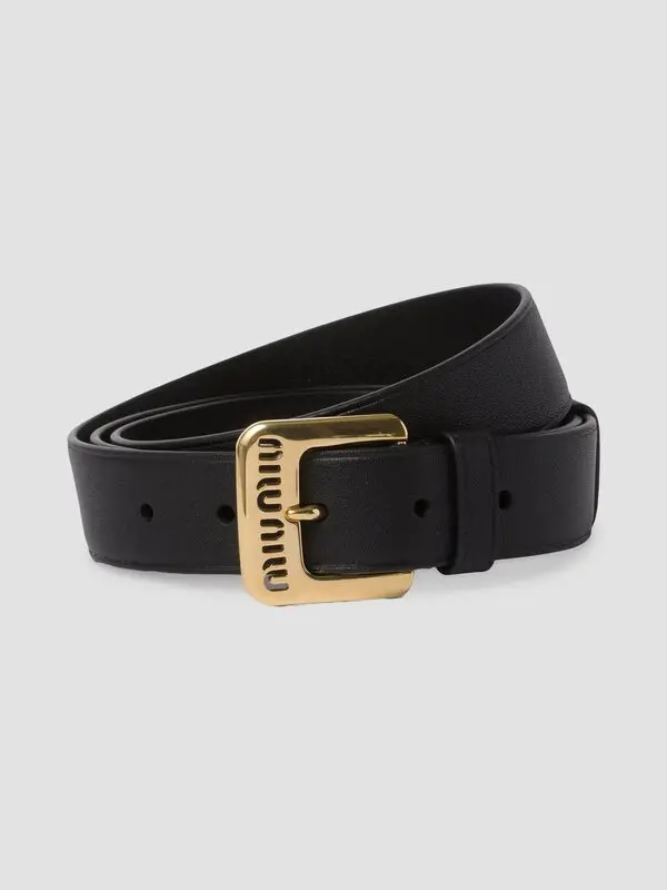 Miu Miu Nappa Leather Belt - Black