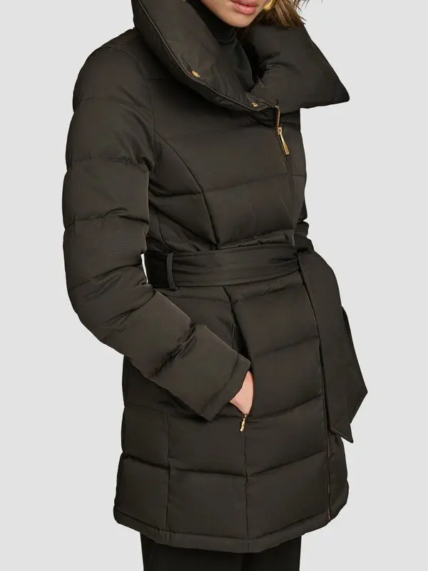 Donna Karan New York Belted Puffer Coat