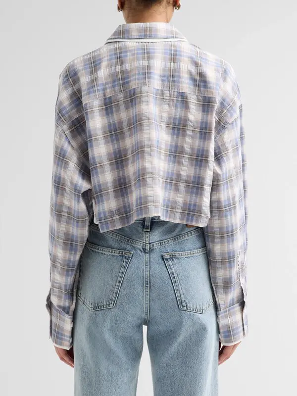 Ksubi Balter Embellished Plaid Cotton Crop Shirt