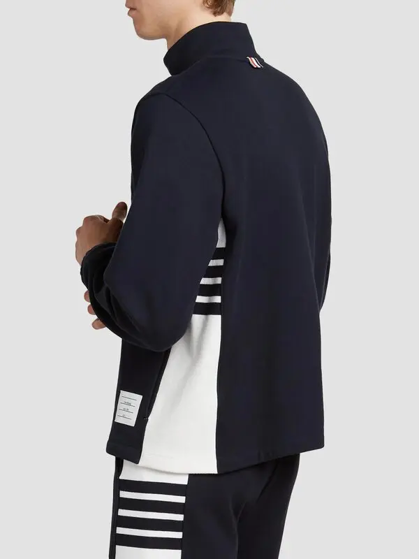 Thom Browne Engineered 4 Bar Classic Loopback Jersey Half-zip Sweatshirt