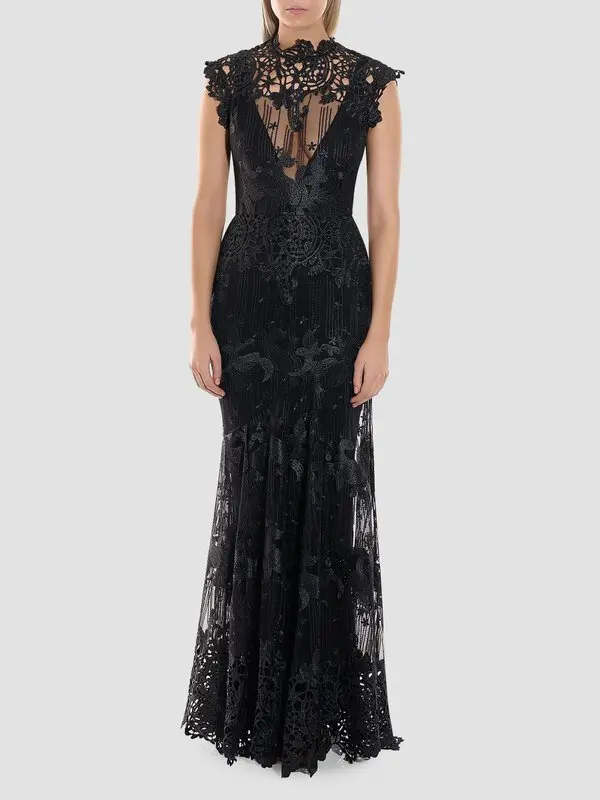 ZHIVAGO Stolen Dreams Lace Floral-appliqué Mermaid Gown