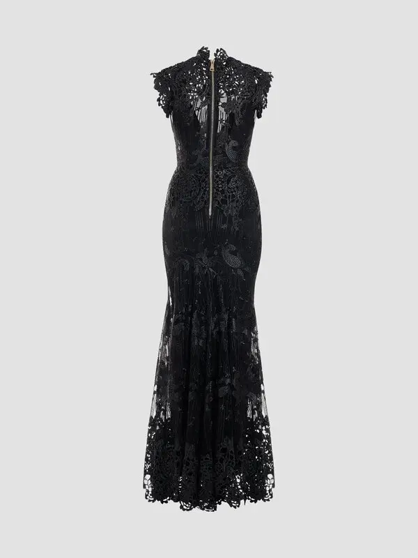 ZHIVAGO Stolen Dreams Lace Floral-appliqué Mermaid Gown