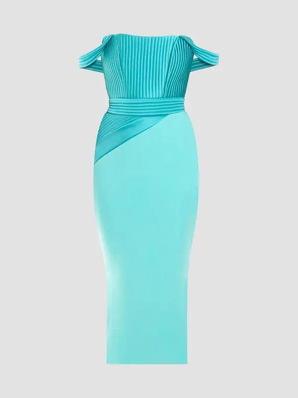ZHIVAGO The Eternal Pleated Panel Column Midi-dress