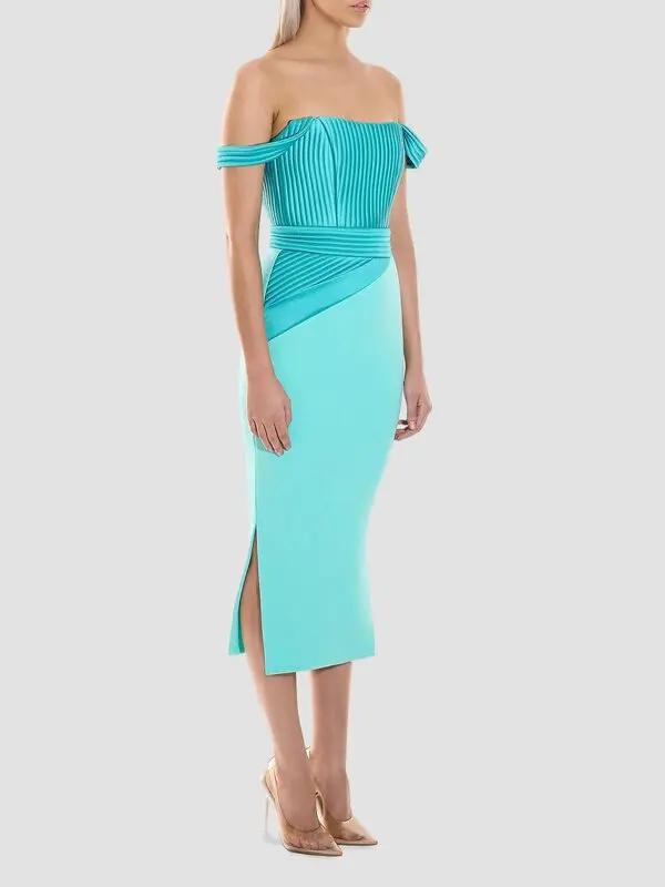 ZHIVAGO The Eternal Pleated Panel Column Midi-dress