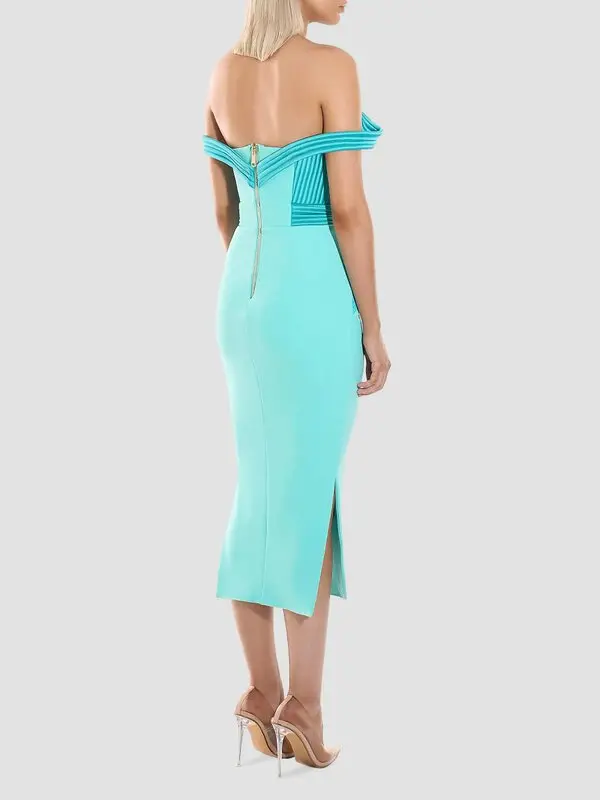 ZHIVAGO The Eternal Pleated Panel Column Midi-dress