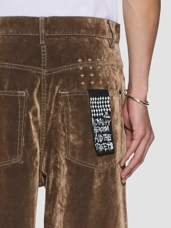 Ksubi Maxx Flocked Cotton Corduroy Wide-leg Jeans