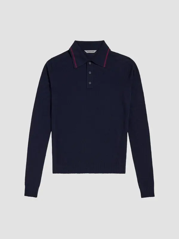 Balenciaga Knitted Long Sleeve Polo Shirt