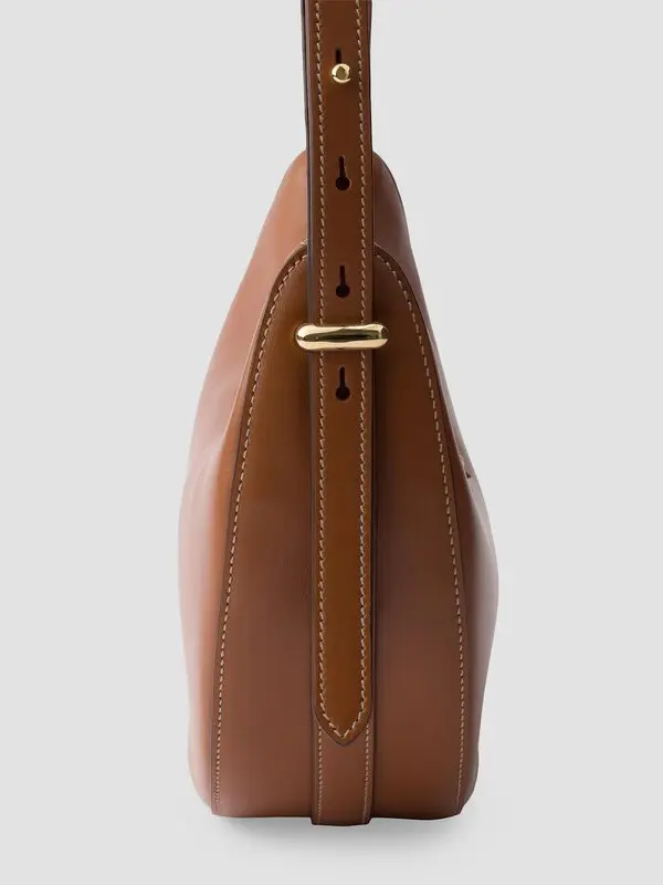 Prada Arqué Small Leather Shoulder Bag - Brown