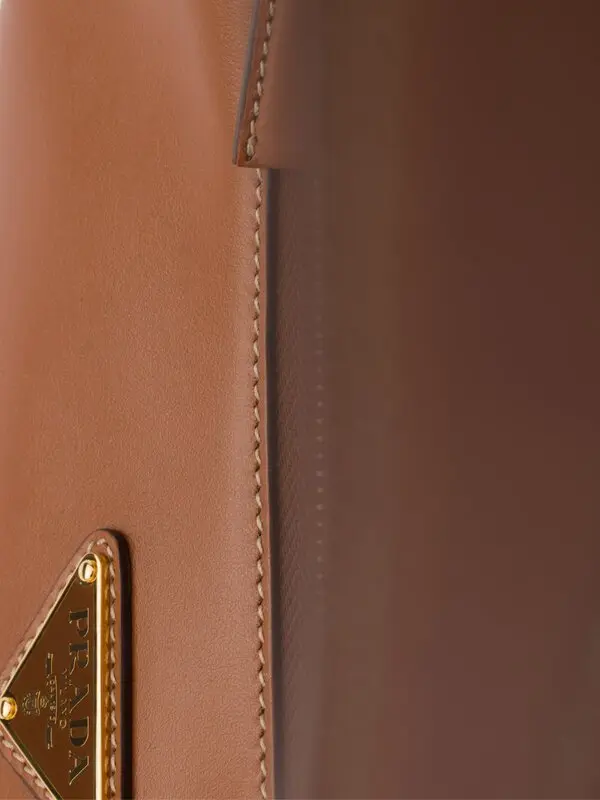 Prada Arqué Small Leather Shoulder Bag - Brown