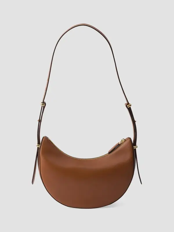 Prada Arqué Small Leather Shoulder Bag - Brown
