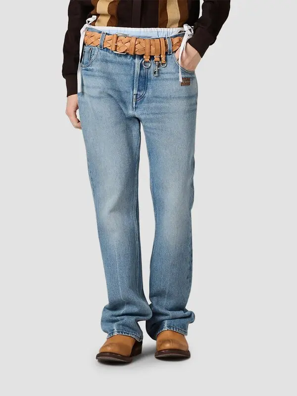 Miu Miu Five-pocket Washed Denim Jeans