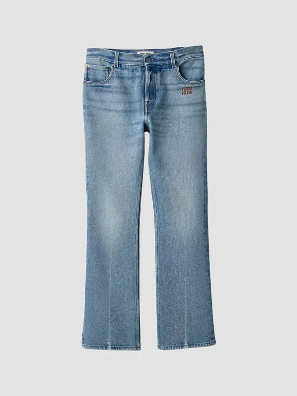 Miu Miu Five-pocket Washed Denim Jeans - Blue