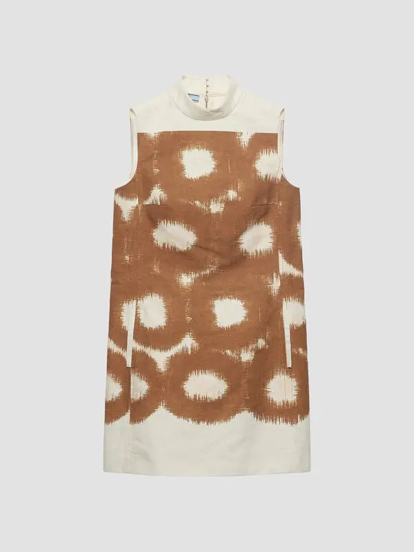 Prada Printed Canvas Mini-dress - Brown