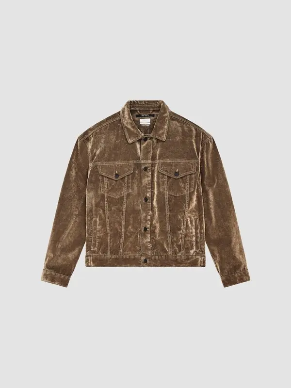 Ksubi Oh G Flocked Cotton Corduroy Trucker Jacket