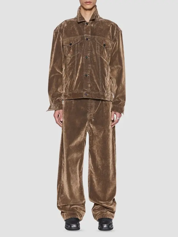 Ksubi Oh G Flocked Cotton Corduroy Trucker Jacket