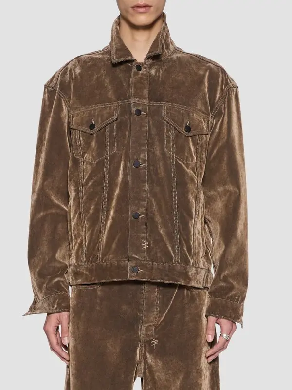 Ksubi Oh G Flocked Cotton Corduroy Trucker Jacket