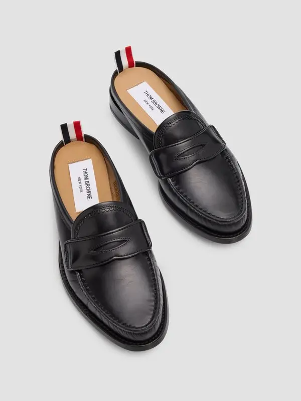 Thom Browne Pleated Varsity Mule Loafers