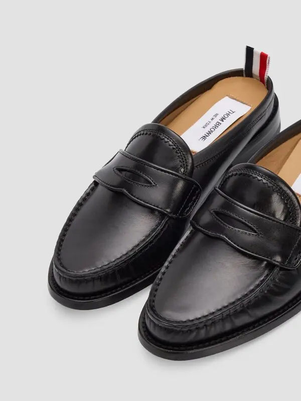 Thom Browne Pleated Varsity Mule Loafers