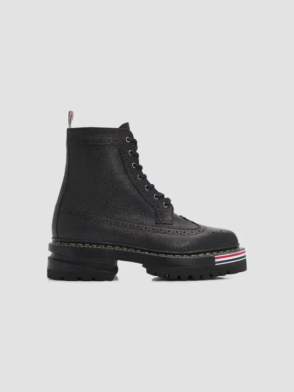 Thom Browne Leather Lugsole Hiking Boots - Black